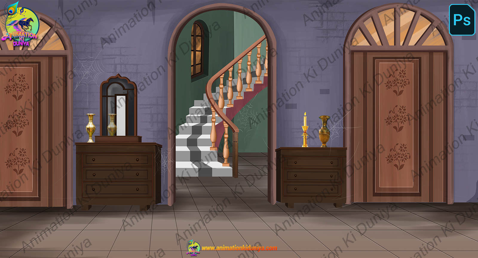 Horror Interior Background - Animation Ki Duniya