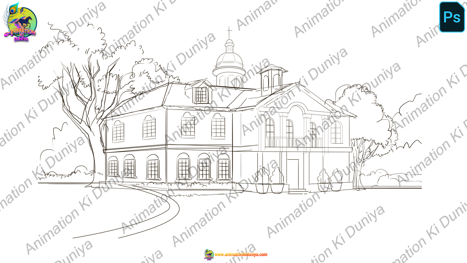 Horror Haveli Background - Animation Ki Duniya