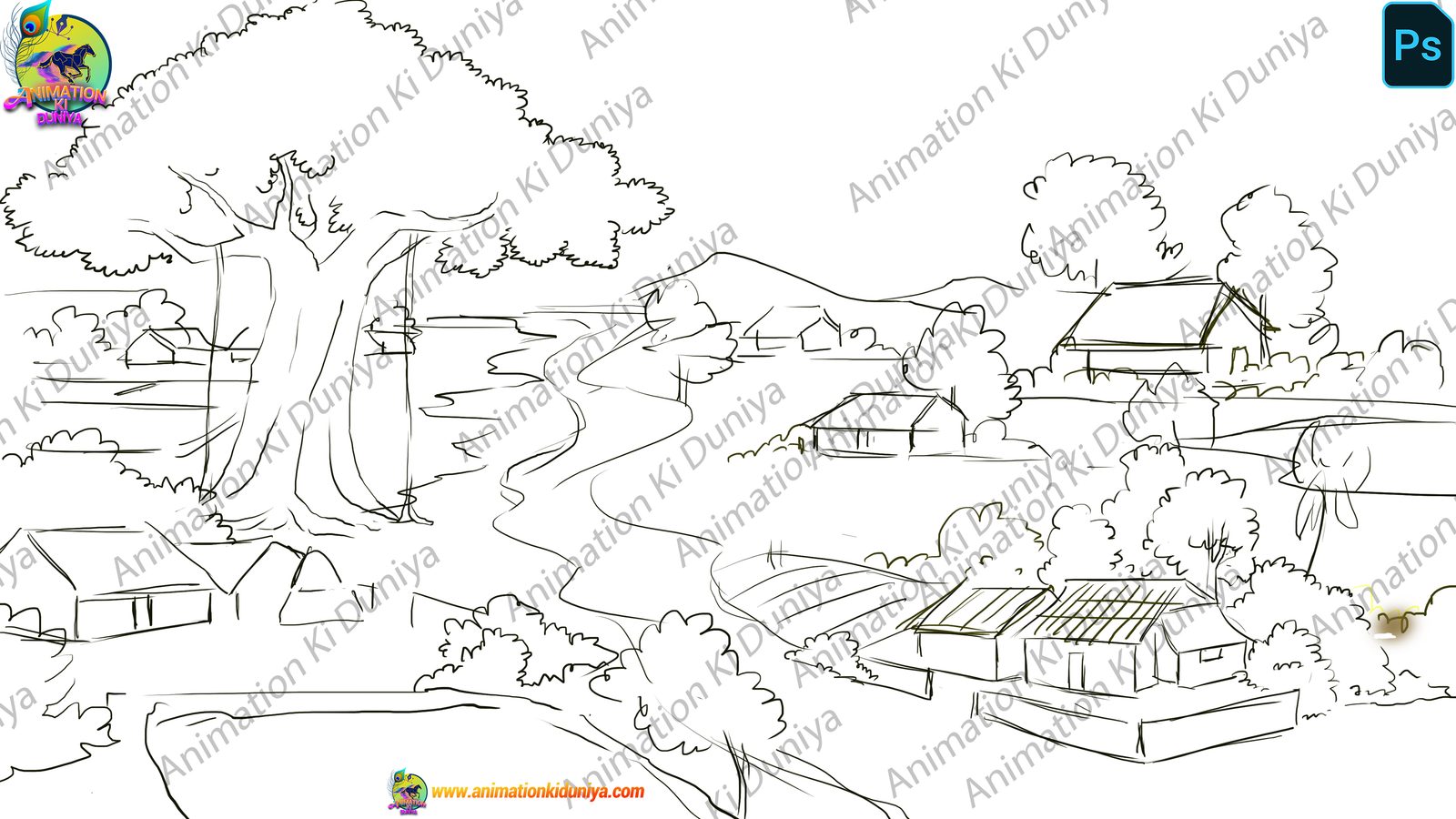 9 PSD Background Bundle set - Animation Ki Duniya