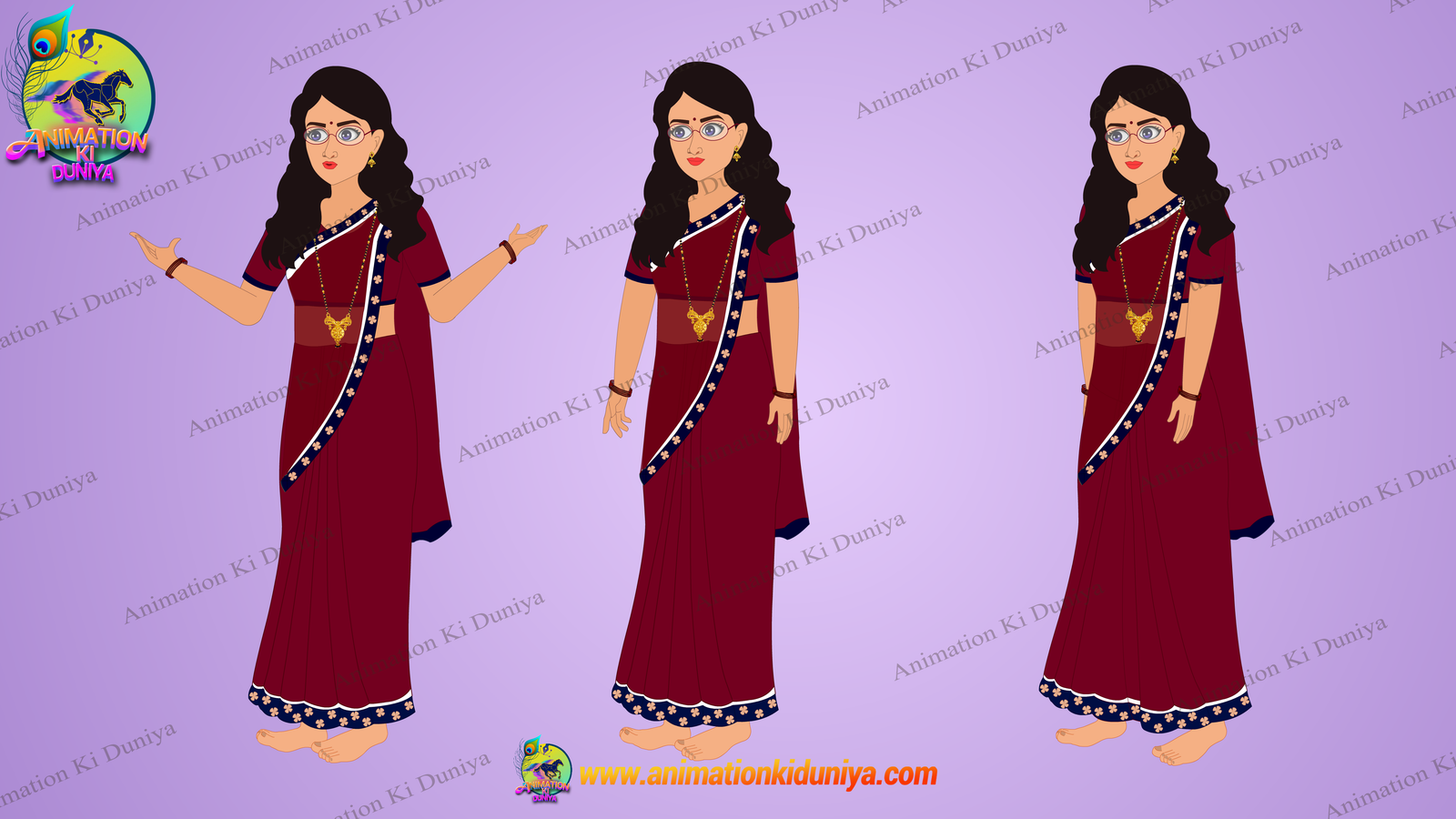 Village Woman Full Rigged Character Animation - Animation Ki Duniya